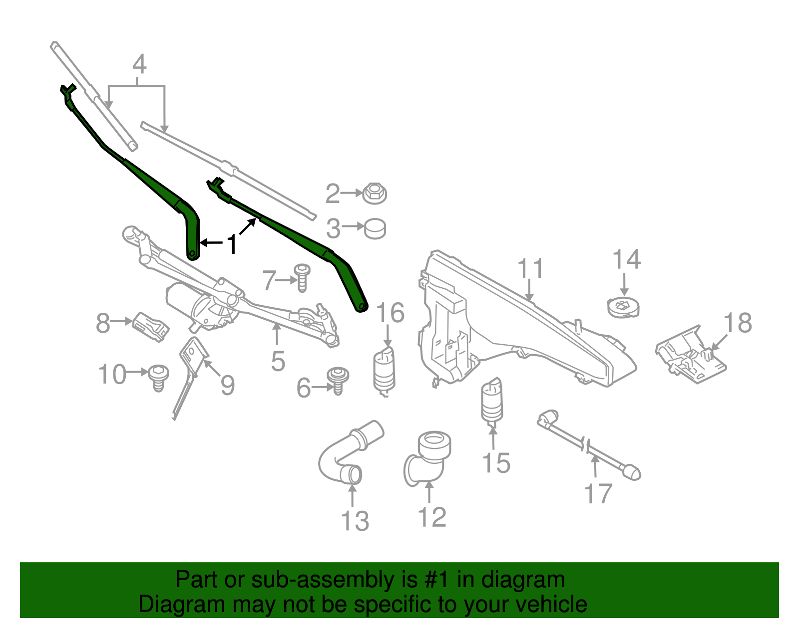 Genuine BMW 61-61-7-304-071 | Wiper Arm | FREE Shipping on Most Orders ...