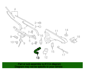 2014-2018 BMW X5 Washer Fluid Reservoir Filler Pipe 61-66-7-377-164 ...