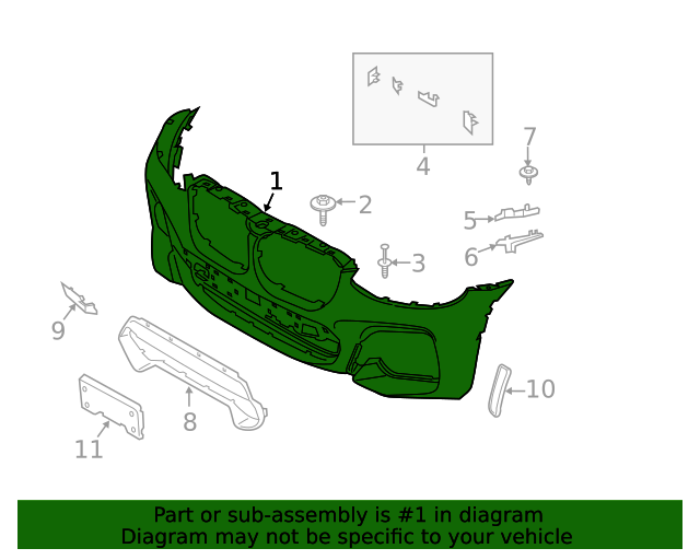 51118082475 - 2020-2021 BMW Bumper Cover (51-11-8-082-475) | BMW of ...