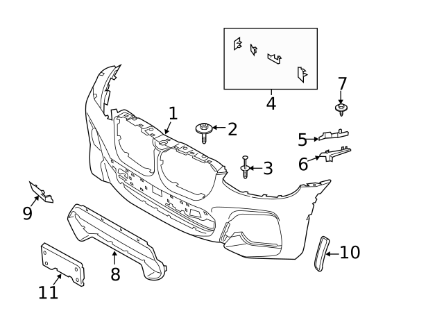 Genuine BMW 51-11-8-083-305 | Bumper Trim Front Center | FREE Shipping ...