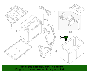 2013-2021 Nissan Battery Hold Down Clip 01553-0151U | Nissan Parts Plus