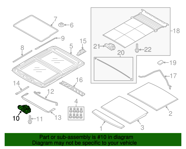 LR098303 - Sunroof Motor - 2013-2020 Land-Rover | Land Rover Lake Bluff