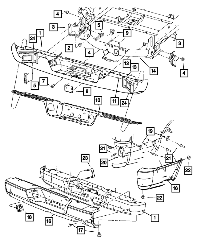 2002-2005 Dodge Ram 1500 Bumper Bracket, Right 55077220AC | Mopar ...