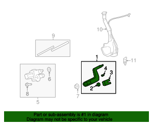 2007-2013 GM Arm-R/Wdo Wpr (W/Nozzle & Hose) 15276248 | GM Parts Center