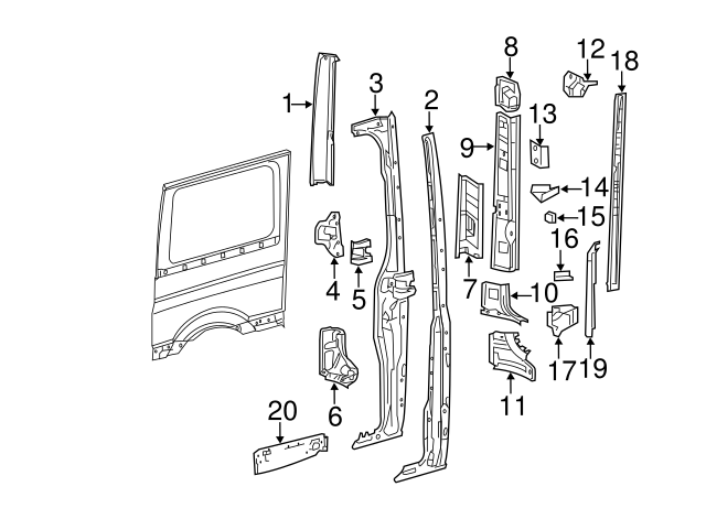 906-636-01-22 - Side Reinforced Bracket 2010-2013 Mercedes-Benz ...