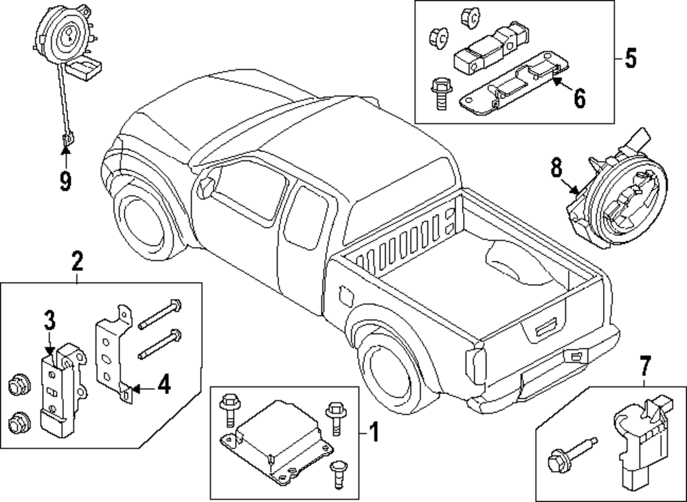 98581-9BU8B - 2024-2025 Nissan Frontier - Air Bag Impact Sensor ...