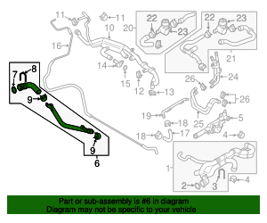 2011-2017 Volkswagen Touareg Lower Hose 7P0-121-070-AR | OEM Parts Online