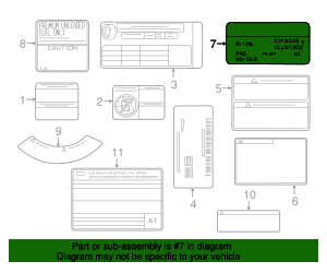2013-2020 Toyota AC Label SU003-02125 | Toyota Parts Center