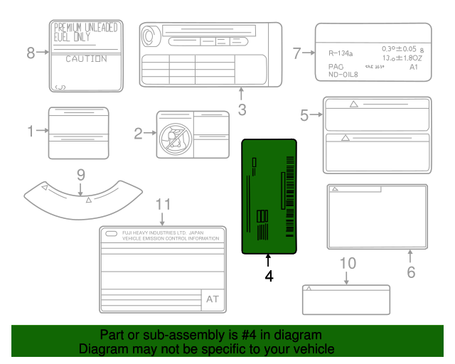SU003-04485 - Engine Decal 2013-2019 Toyota | AutoNationParts.com
