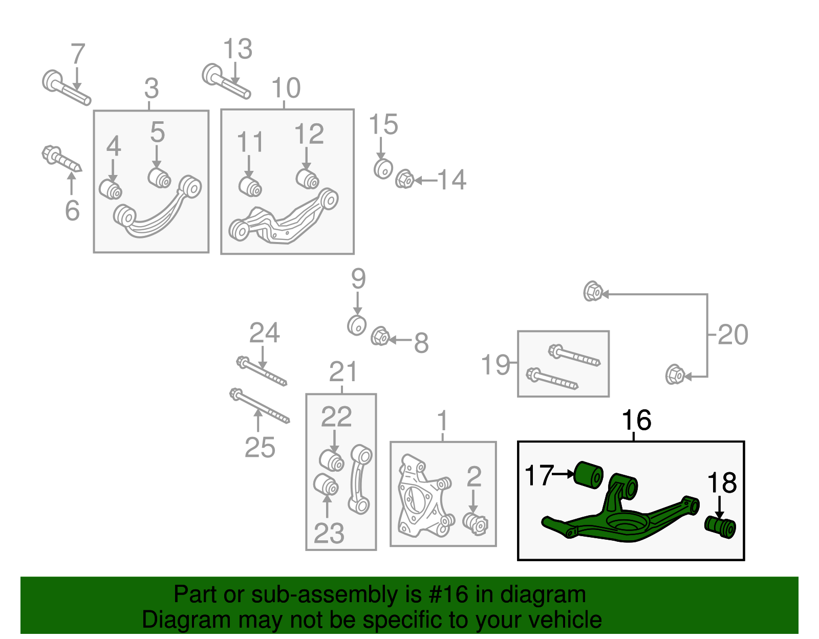 23214430 - Rear Driver Side Lower Suspension Control Arm 2010-2019 GM ...