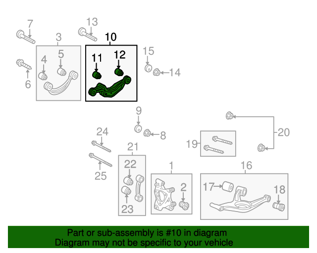 2010-2019 GM Rear Driver Side Suspension Upper Control Arm 84178160 GM ...