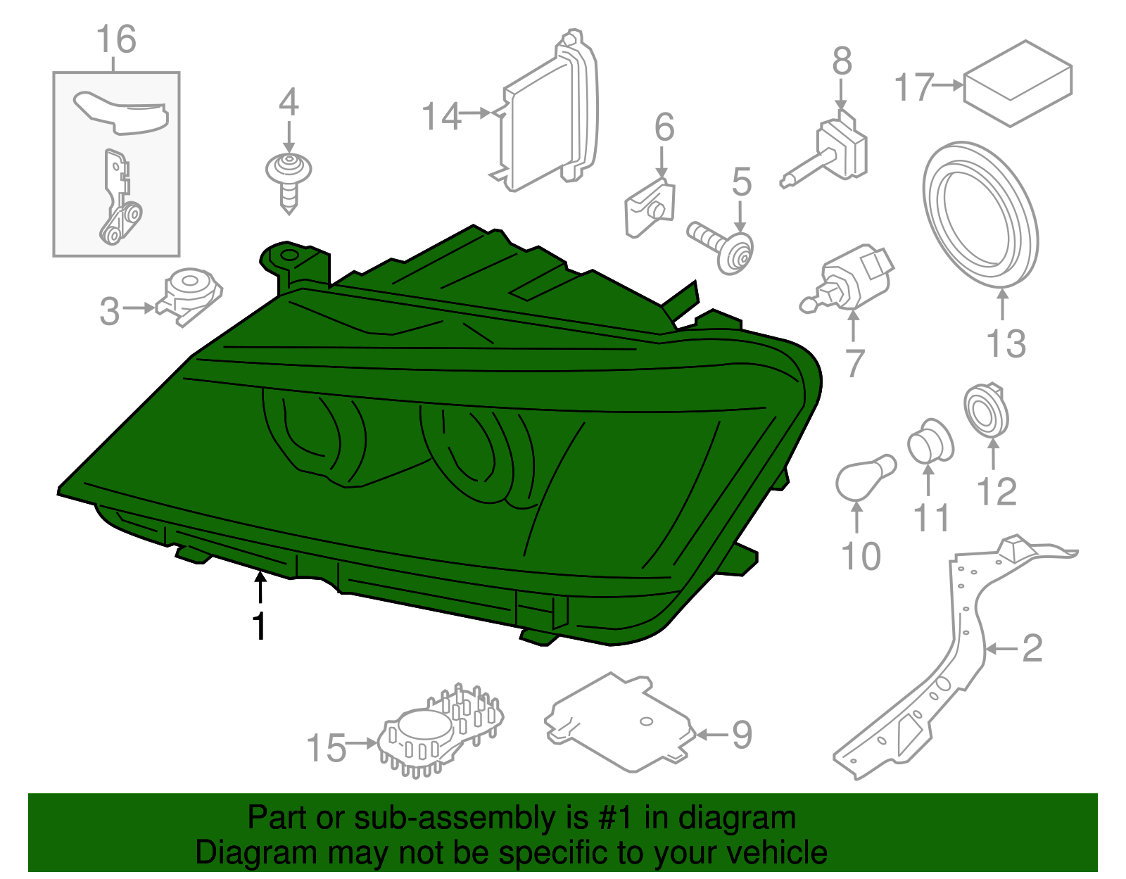 63117276995 - 2011-2014 BMW X3 Headlamp Assembly (63-11-7-276-995 ...