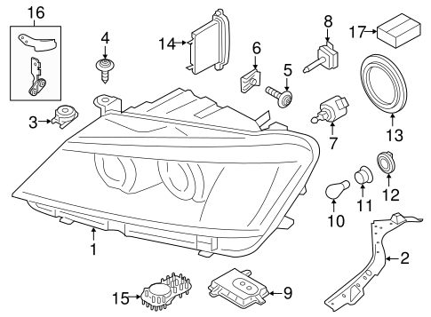 Headlamp Components for 2014 BMW X3 | getBMWparts