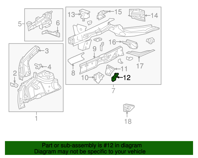 2016-2020 Buick Envision Rear Reinforced Bracket 23395518 ...