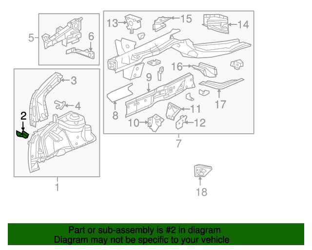 2016-2020 Buick Envision Apron Assembly Bracket - Passenger Side (RH ...