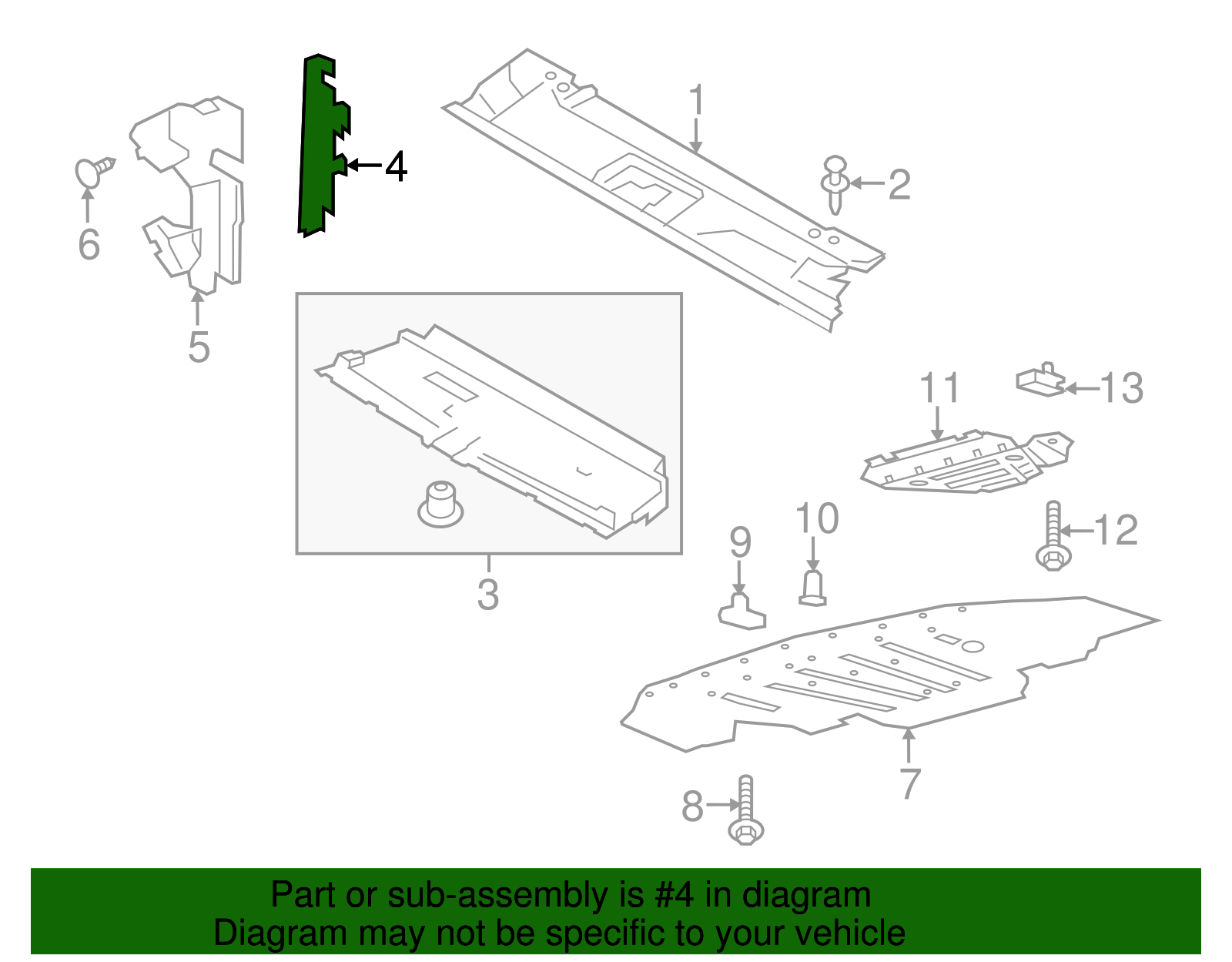 2015-2017 Ford Mustang Side Air Baffle - Passenger Side (RH) FR3Z-8310 ...