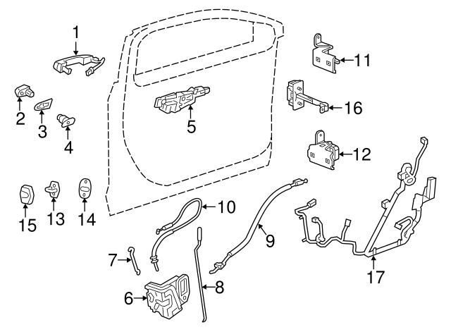 2017-2020 Cadillac CT6 Front Side Door Outside Handle Cable 84098457 ...