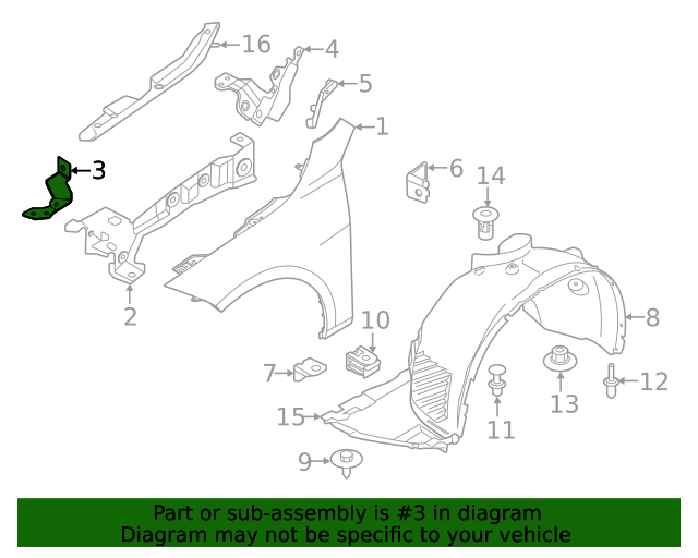 41-00-7-450-383 - Cross brace, side panel, left 2020-2024 BMW ...