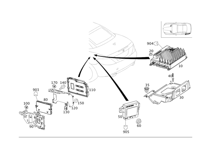 231-900-02-08 - Control Unit, Complete 2013-2020 Mercedes-Benz ...