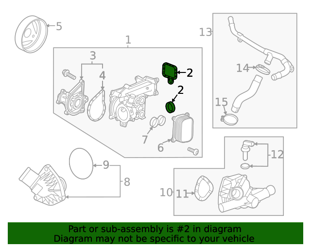 2021-2022 Chevrolet Trailblazer Water Pump Assembly Gasket Set 55511228 ...