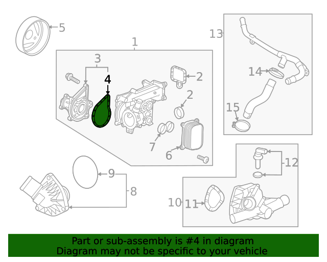 2020-2023 GM Water Pump Gasket 55487554 | GMPartsDirect.com
