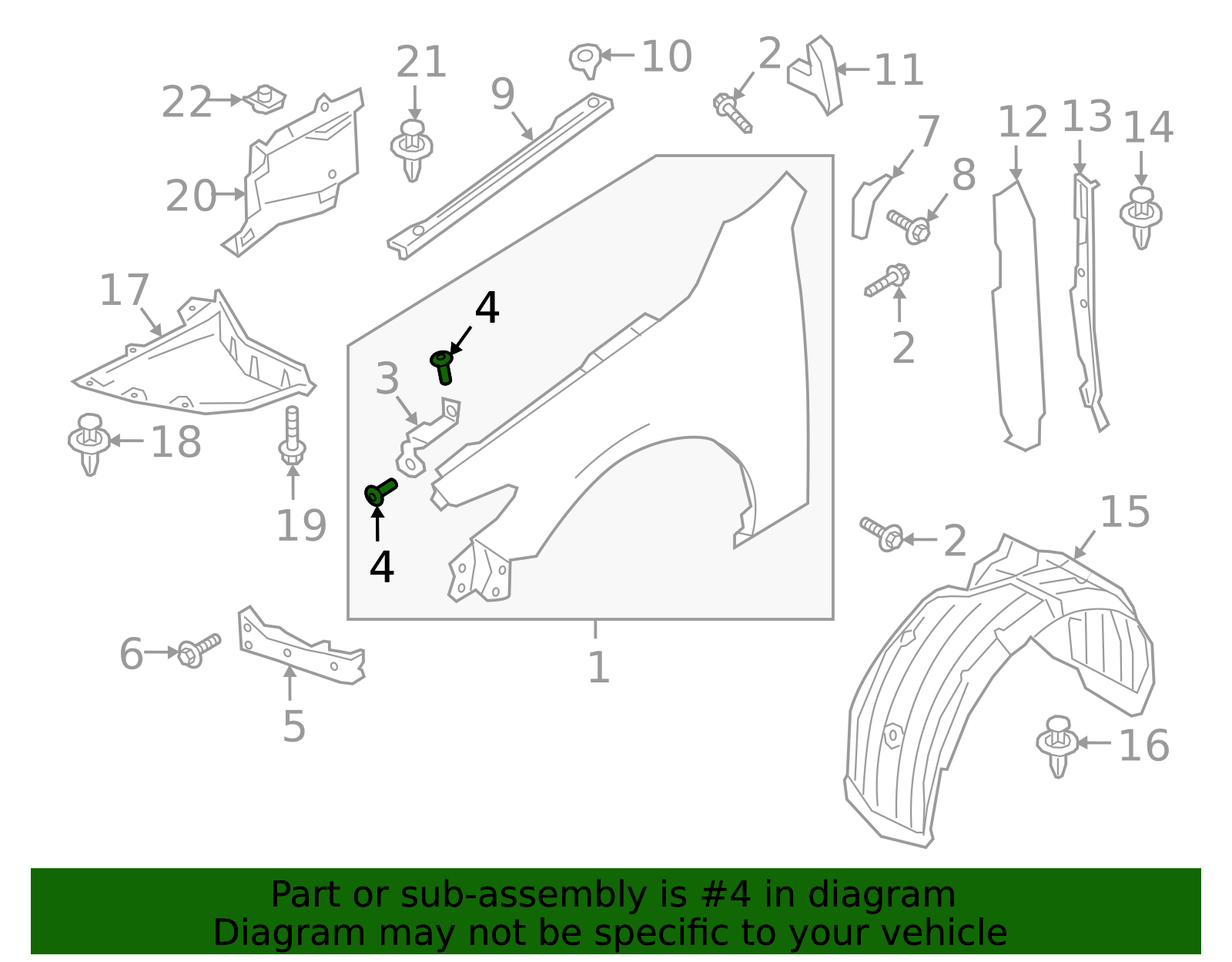 F189-51-833 - Fender Rivet 2019-2024 Mazda 3 | Florida Mazda Parts