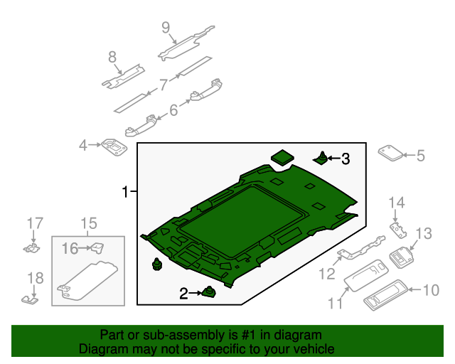 Genuine OEM Headliner Part# LR087639 Fits 2017-2022 Land Rover Range ...