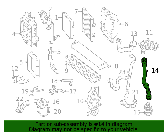 213-501-23-01 - Lower Hose 2019-2023 Mercedes-Benz AMG® GT 63 ...