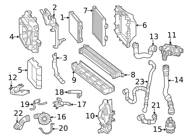 290-504-01-00 - Auxiliary Cooler Lower Bracket 2019-2021 Mercedes-Benz ...