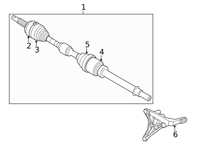 2021 Nissan Rogue Axle Assembly 39100-6RR2A | Nissan Parts Plus