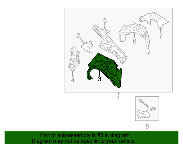 2014-2019 Mazda 6 Outer Wheelhouse - Driver's Side (LH) GHY1-71-11Y ...