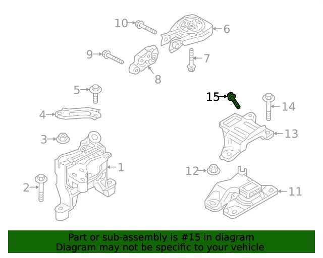 2019-2020 Mazda Trans Mount Bracket Bolt 9YA0-2A-266 | QuirkParts