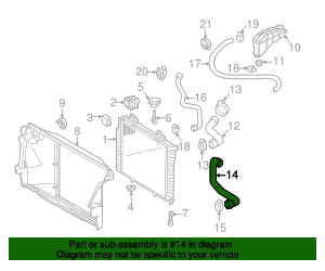 210-501-22-82 - Radiator Coolant Hose 1996-1997 Mercedes-Benz E 320 ...