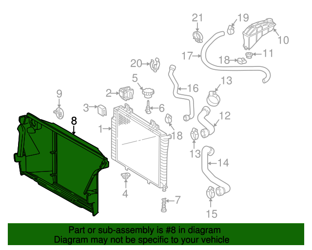 210-500-08-16 - Air Baffle 2000-2003 Mercedes-Benz | Mercedes-Benz USA ...