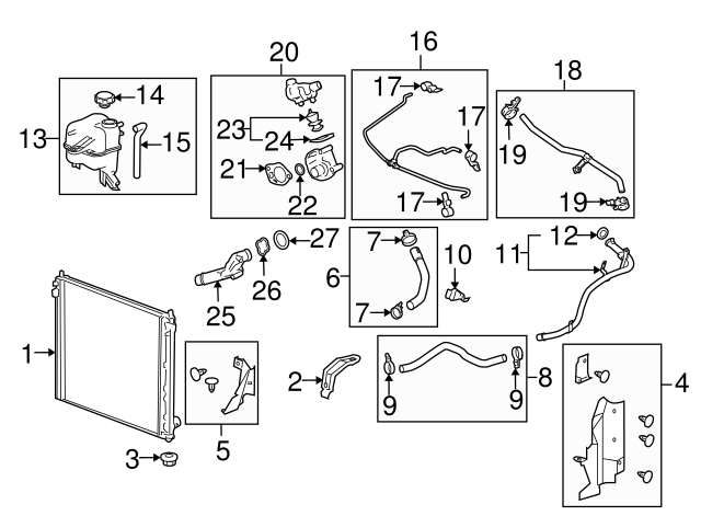 2008-2011 Cadillac Radiator Surge Tank Inlet Hose 25800336 GM ...