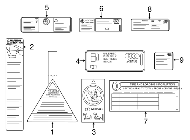 2009-2023 Audi A/C System Information Label 4G0-010-515-A ...