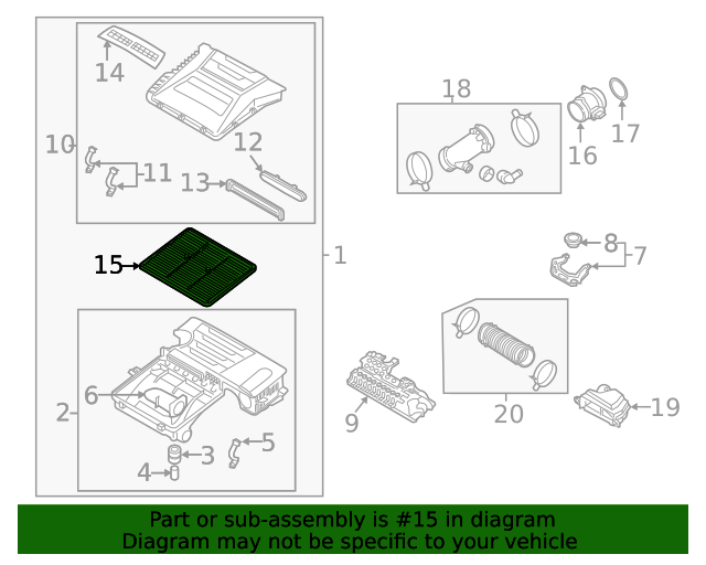 28113-G2700-AS - Air Filter 2017-2022 Hyundai Ioniq | AutoNationParts.com