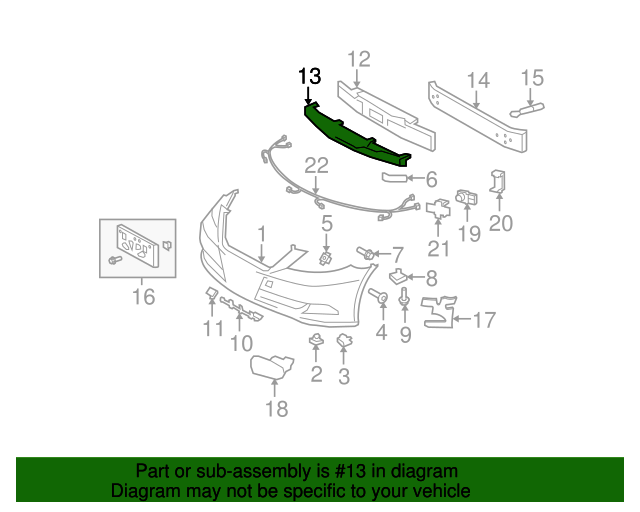 2007-2009 Lexus Bumper Impact Absorber 52614-50010 | AutoNationParts.com