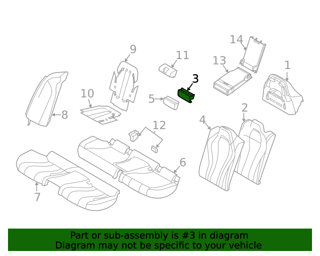Genuine BMW 52-20-7-444-773 | Center Cushion | FREE Shipping on Most ...