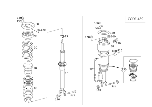 Spring Strut and Spring Strut Mounting Front for 2006 Mercedes-Benz ...