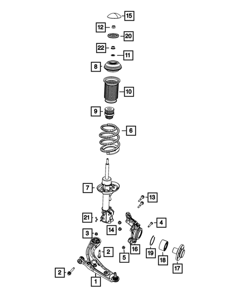 Front Suspension, Strut and Cradle for 2013 Fiat 500 | Mopar Parts