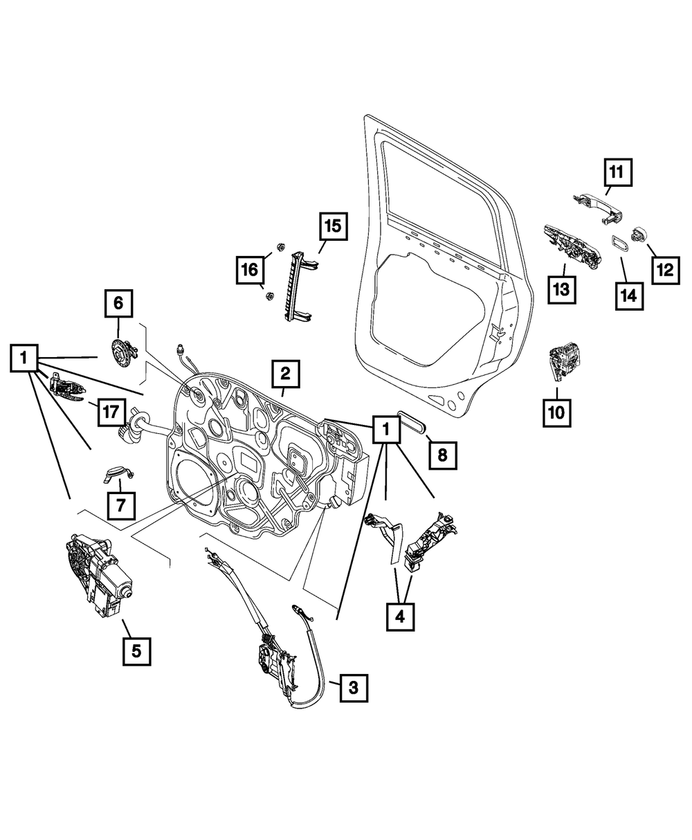 2015-2016 Jeep Renegade Rear Door Module, Right 68411793AA | My Mopar Parts