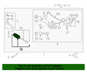 D8203-1LA0A - Rack and Pinion Bellows 2017-2024 Nissan Armada ...