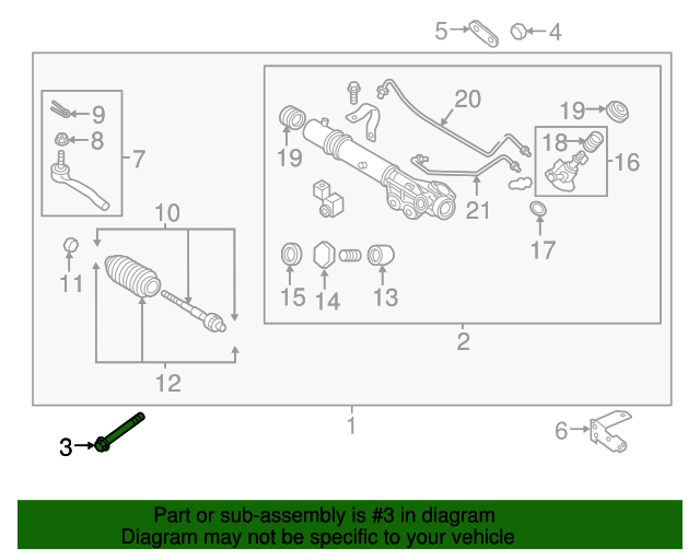 2017-2020 Nissan Armada Steering Gear Mount Bolt 54459-1LA0A ...