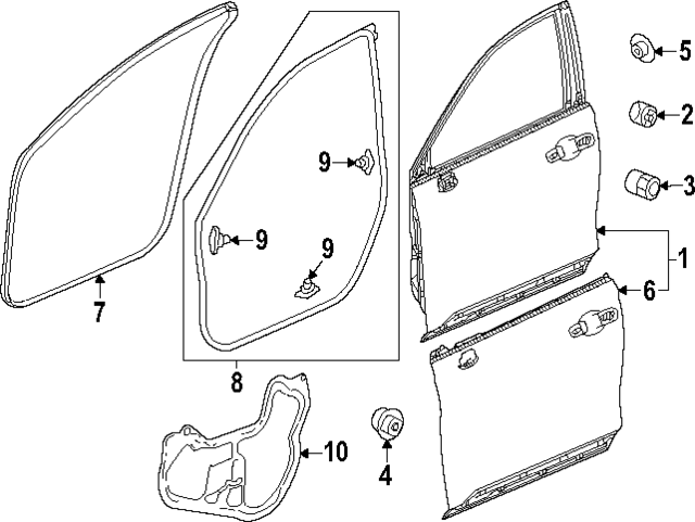 72350-3A0-A01 - Door Weather-Strip 2023-2024 Honda CR-V | Honda Parts ...