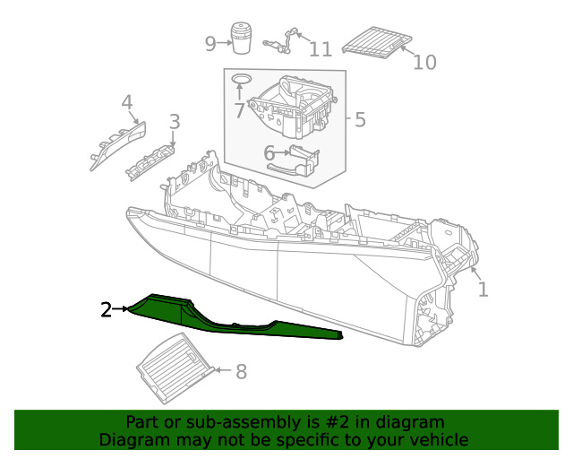 2020-2023 Mercedes-Benz Console Panel 167-689-07-00-9H15 ...