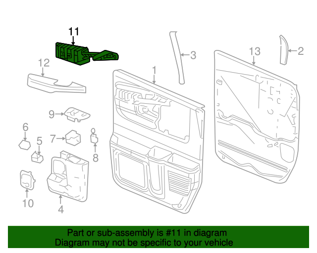 2003-2016 GM Medium Dark Pewter II Driver Side Front Door Trim Panel ...