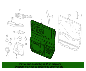 2003-2015 GM Medium Dark Pewter II Front Driver Side Door Trim Panel ...