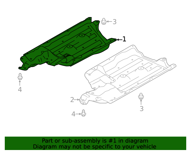 56411XC00A - Floor Pan Splash Shield 2019-2024 Subaru Ascent ...