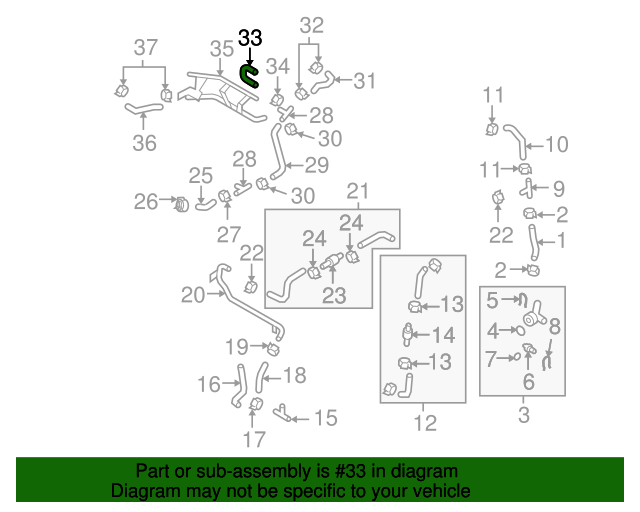 1K0-121-109-AA - Engine Coolant Hose 2006-2009 Audi | Audi OEM Parts